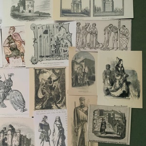 24 Piece Medieval Theme Vintage Paper Pack - Scrapbooking Ephemera ...