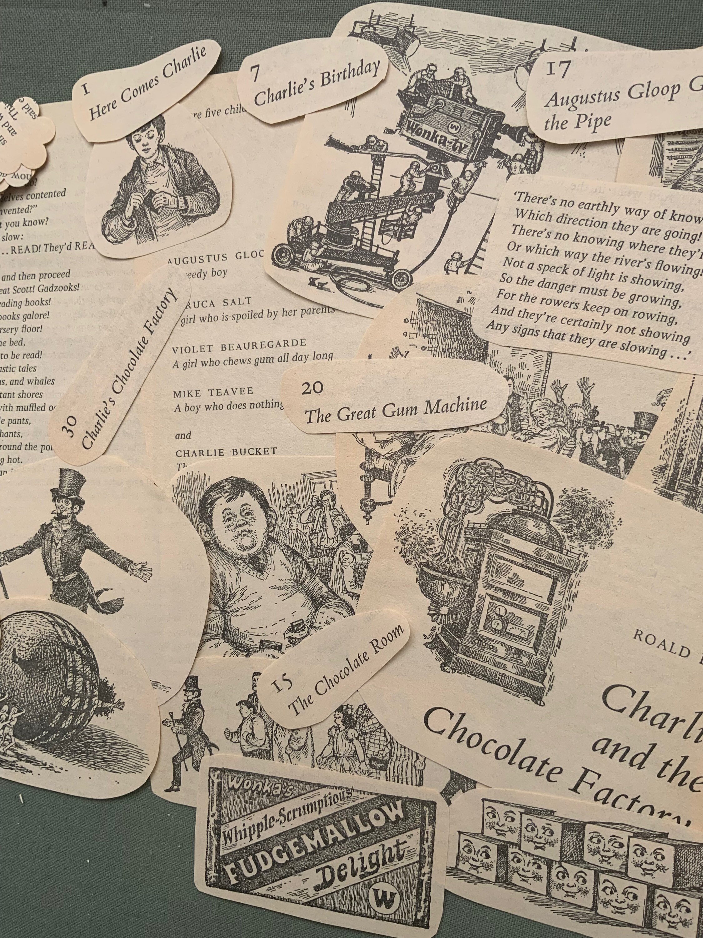 Roald Dahls Charlie and the Chocolate Factory 25 Piece Vintage Paper ...