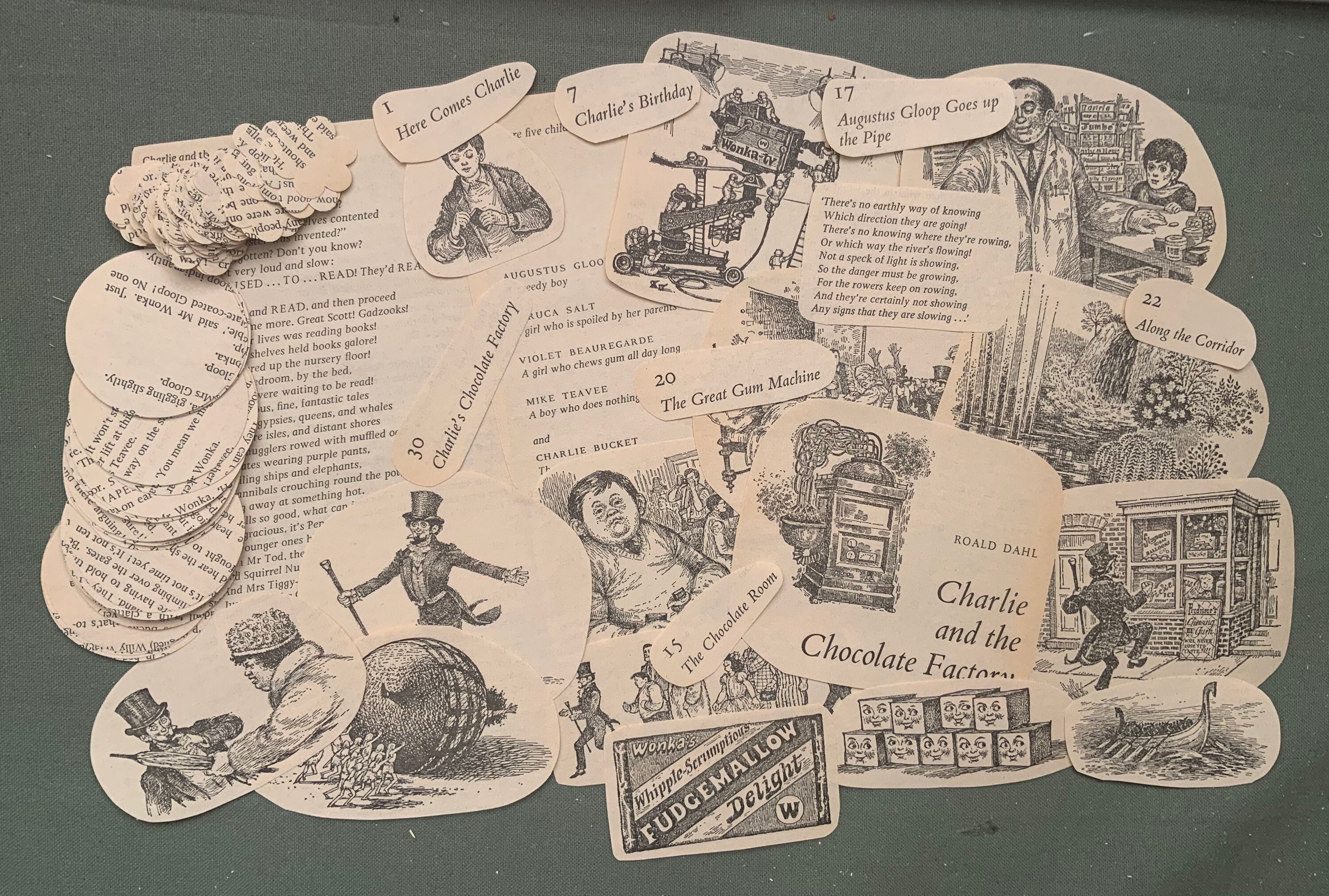 Roald Dahls Charlie and the Chocolate Factory 25 Piece Vintage Paper ...