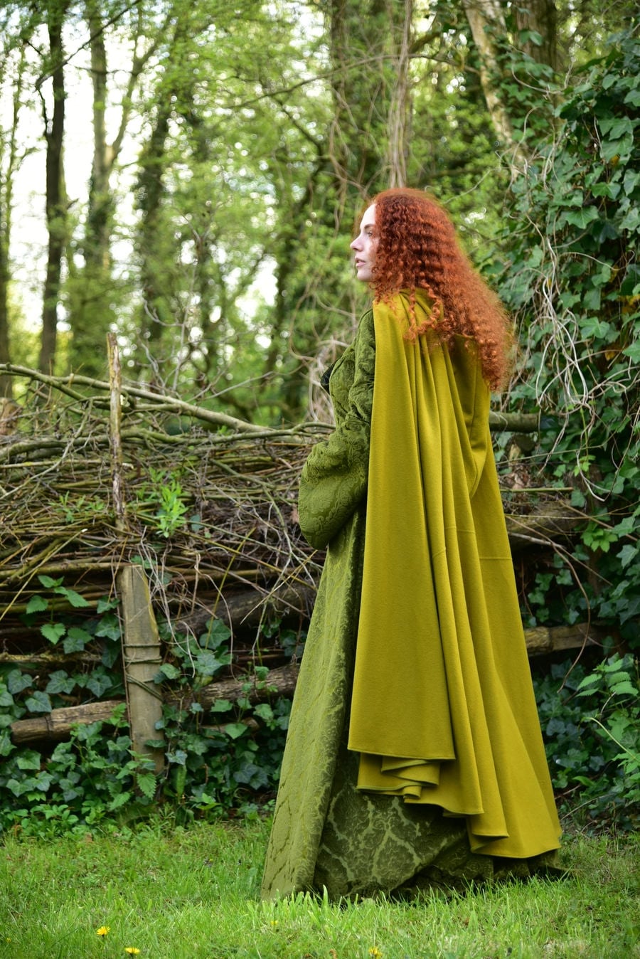 Green Hooded Cape Wool / Hooded Cloak Woolen / Woolen Hooded | Etsy