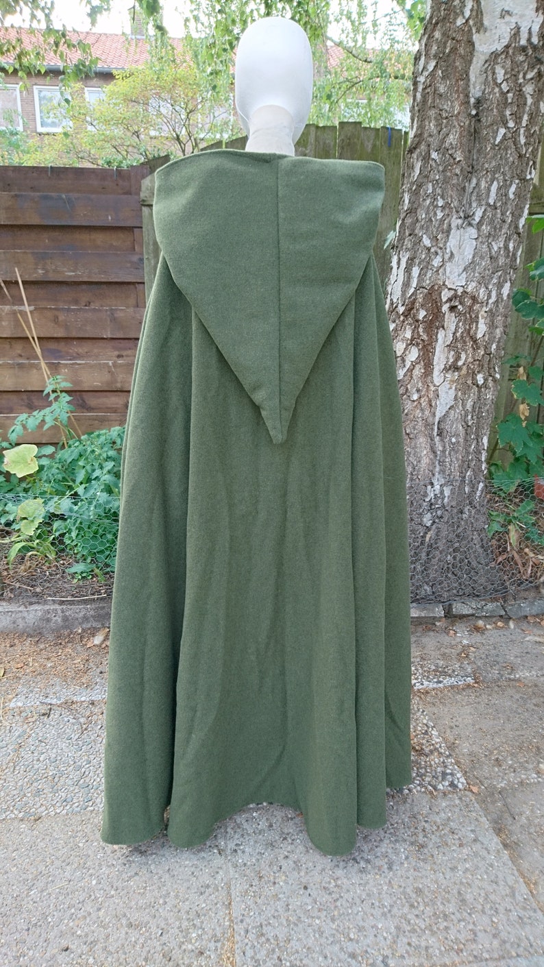 Green Hooded Cape Wool / Hooded Cloak Woolen / Woolen Hooded Cape ...