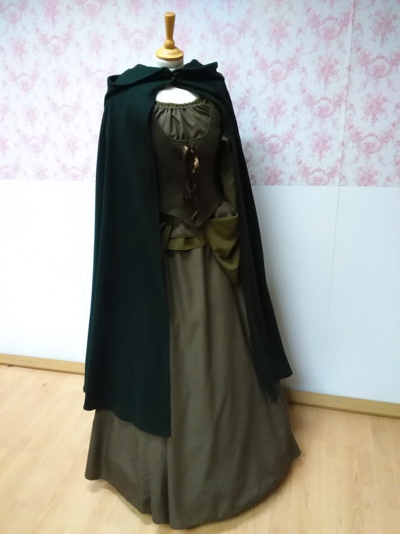Hooded Cape Wool / Hooded Cloak Woolen / Woolen Hooded Cape / Fantasy ...