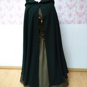 Dark Green Hooded Cape Wool / Hooded Cloak Woolen / Fantasy Cape ...