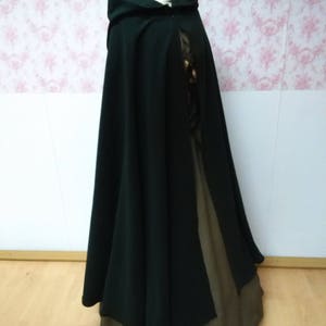 Dark Green Hooded Cape Wool / Hooded Cloak Woolen / Fantasy Cape ...