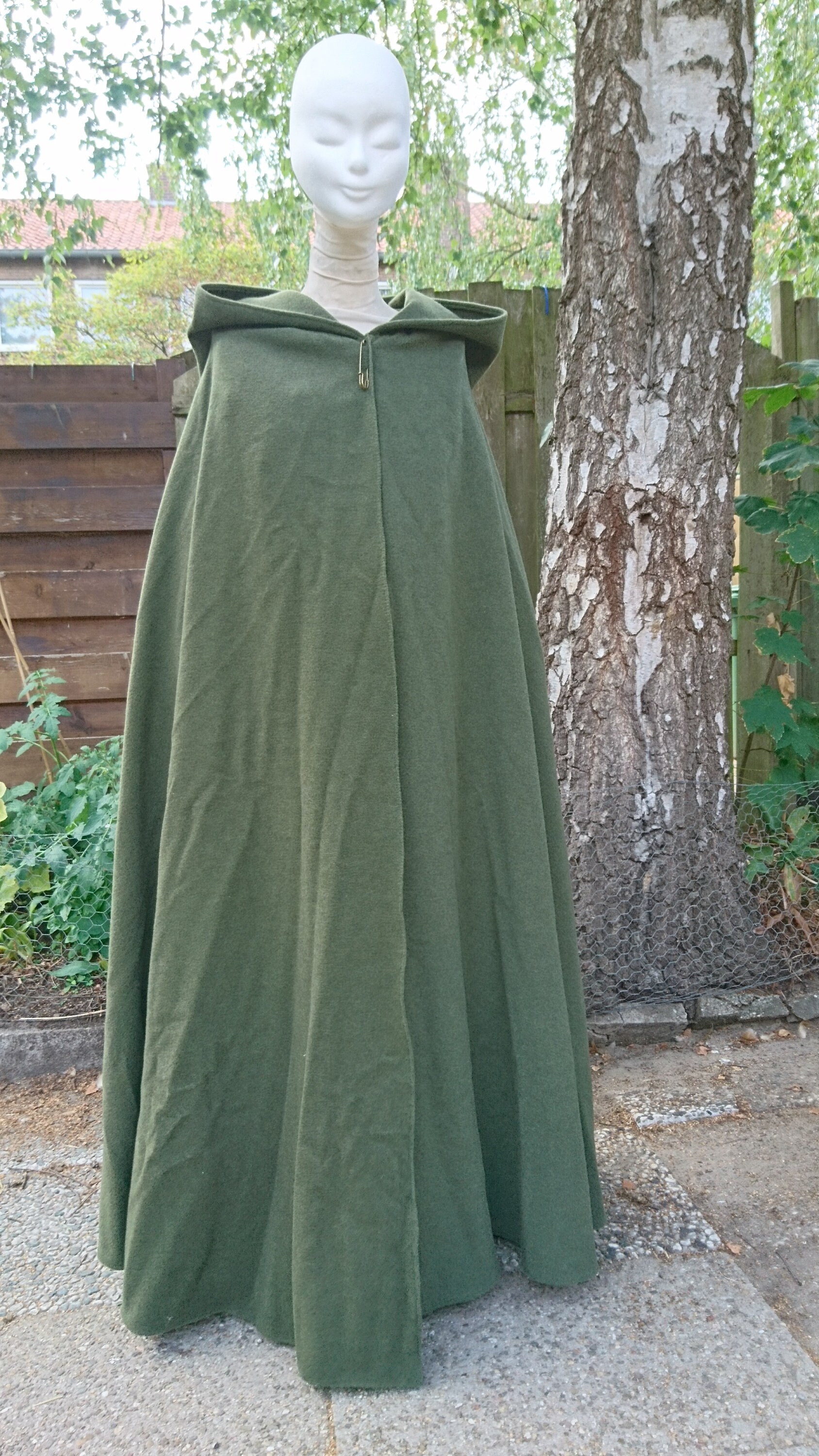 Green Hooded Cape Wool / Hooded Cloak Woolen / Woolen Hooded Cape ...