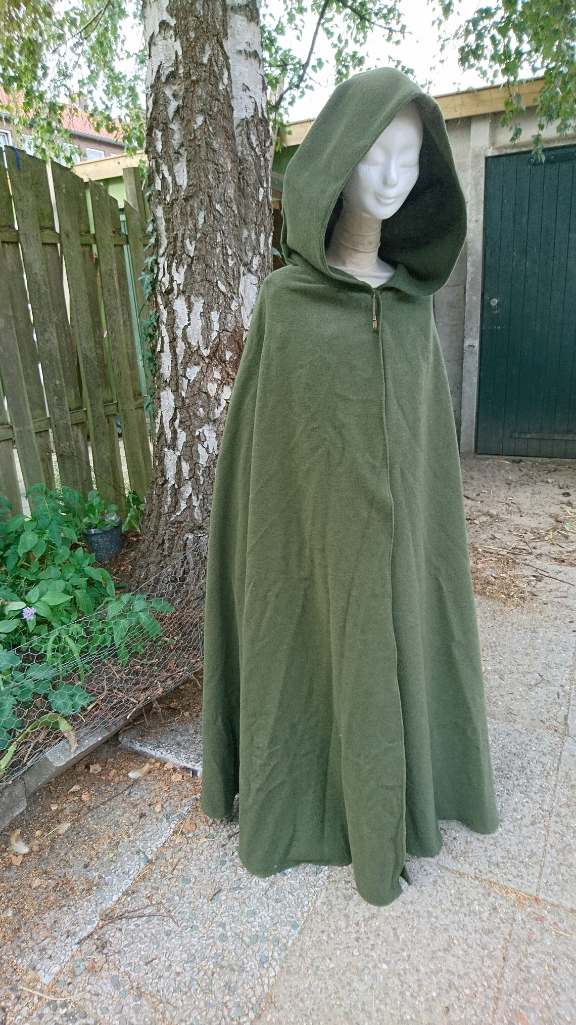 Cashmere Green Hooded Cape Wool / Hooded Cloak Wool / Outlander ...