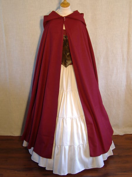 Red Ridinghood / Hooded Cape Wool Blend / Hooded Cloak / - Etsy