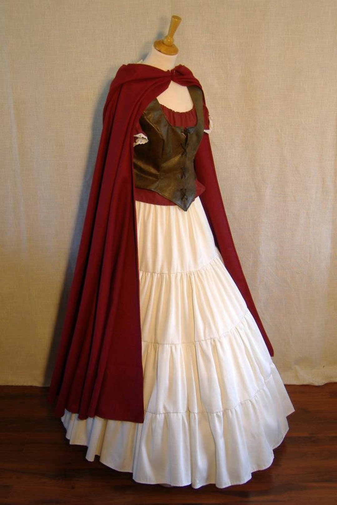 Rode Capuchon Cape Wol Mix / Capuchon Mantel / Fantasie Cape / - Etsy