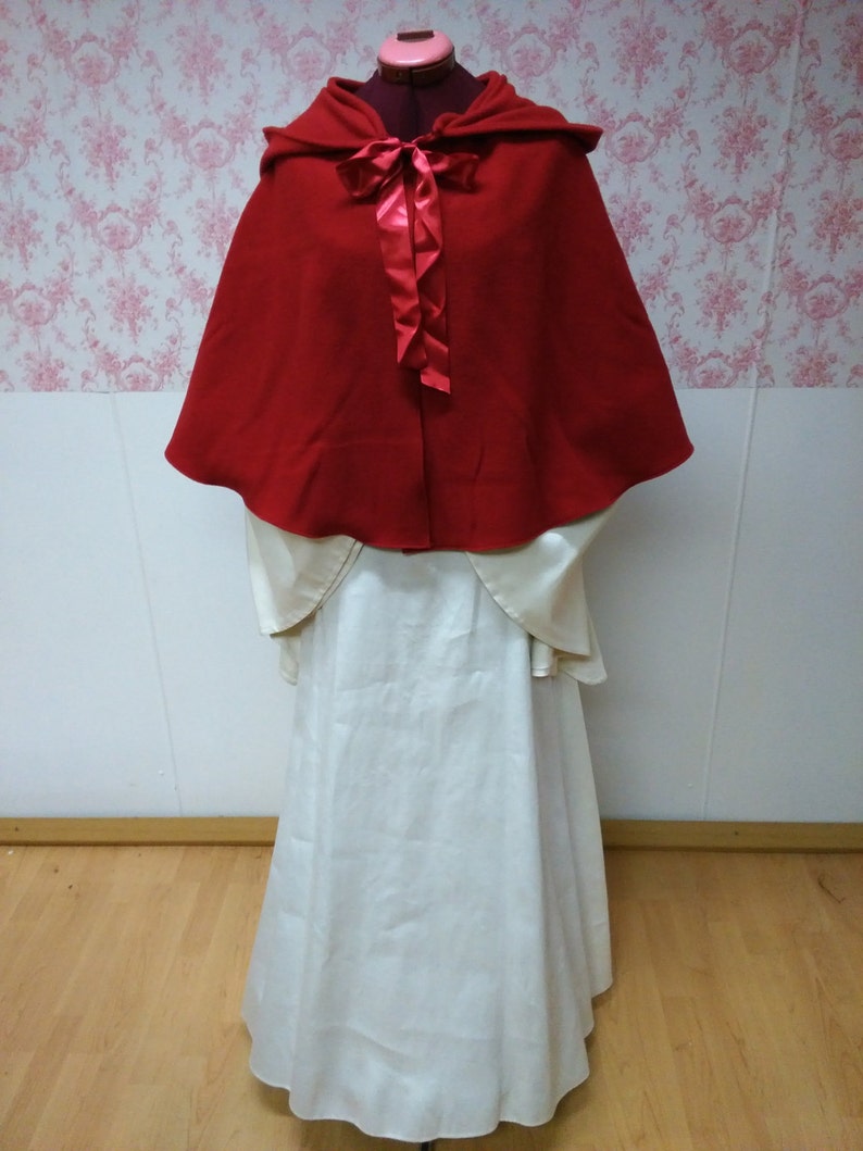 Red Riding Hood Cape Wool Blend / Victorian Cape / Larp - Etsy