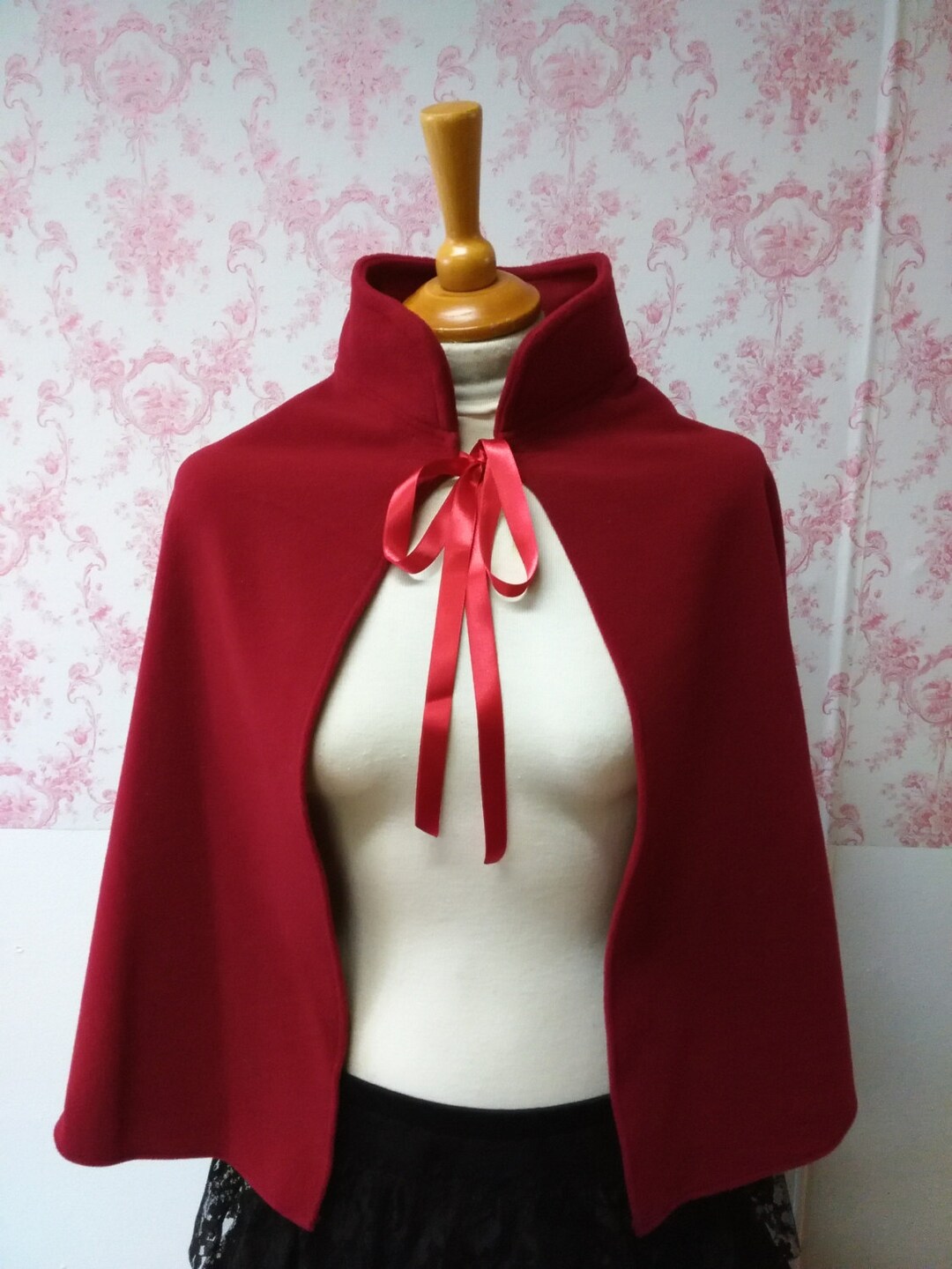 Capelet Shrug With Collar / Capelet Wool Blend / Cloak / Medieval Cape ...
