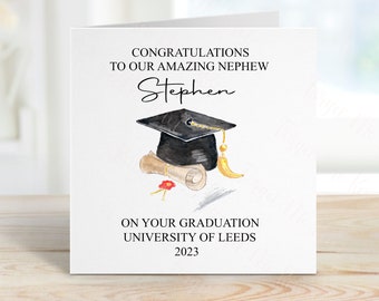 Personalised Boyfriend Graduation Card With Cap & Scroll Name and ...