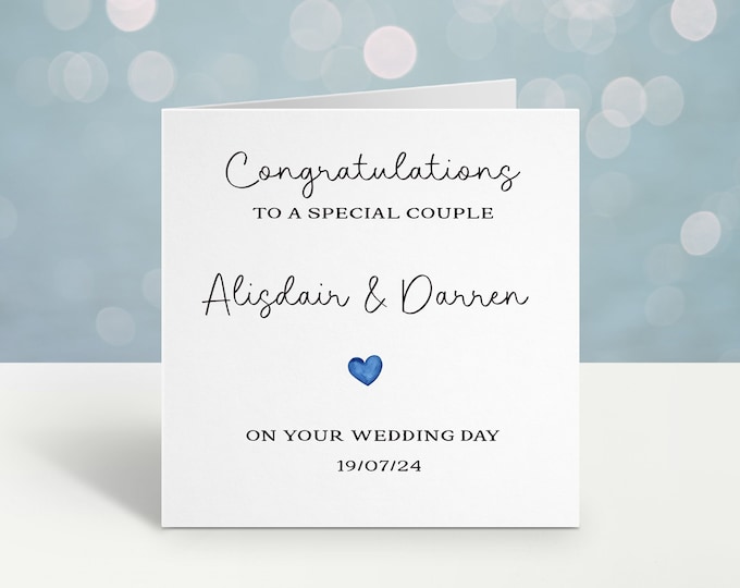 Mr and Mr Wedding Card, Wedding Day Card, Gay Wedding Card, Gay Couple ...