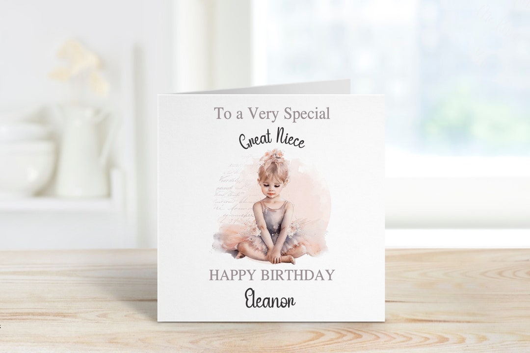 Personalised Great Niece Birthday Card, Card for Her, Any Age, 1st, 2nd ...