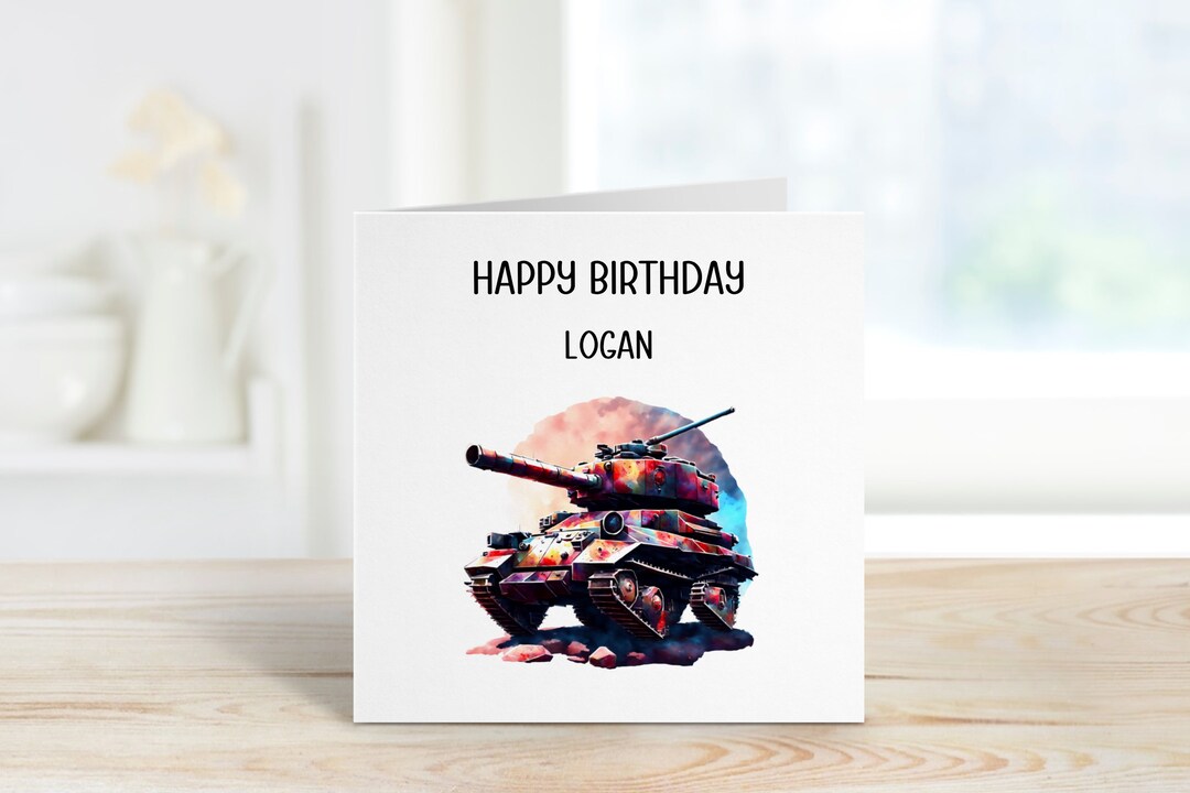Tank Birthday Card, Personalised Birthday Card, Army Tank Card - Etsy