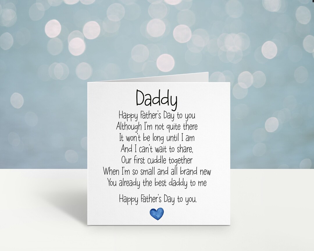 Father's Day Card From Bump, Dad to Be Card, Daddy to Be Poem - Etsy
