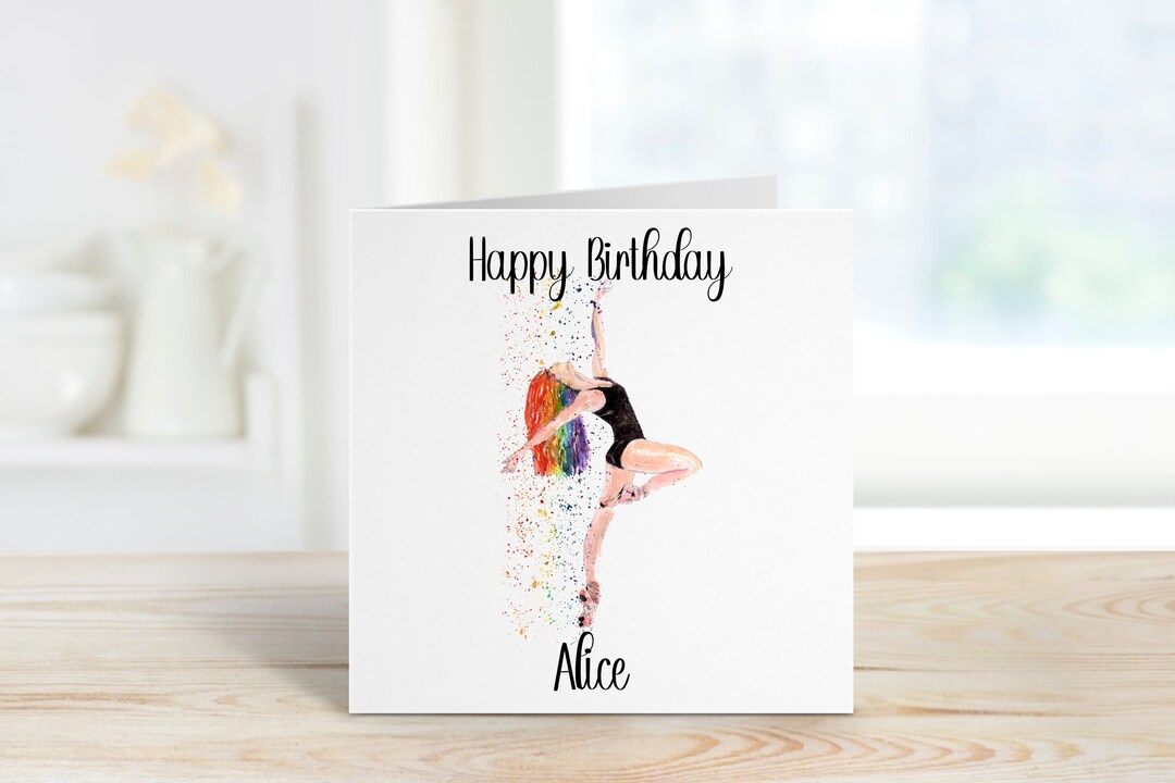 Dancer Birthday Card, Personalised Dancer Birthday Card, Birthday Card ...