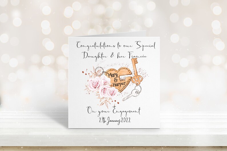 Daughter & Fiancé Engagement Card Personalised Engagement - Etsy