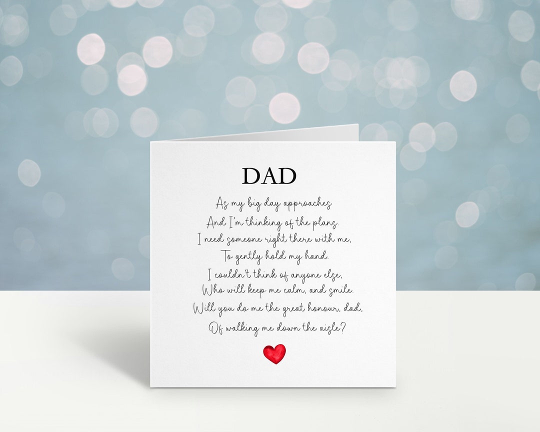 Father of the Bride Proposal Card, Personalised Father of the Bride ...