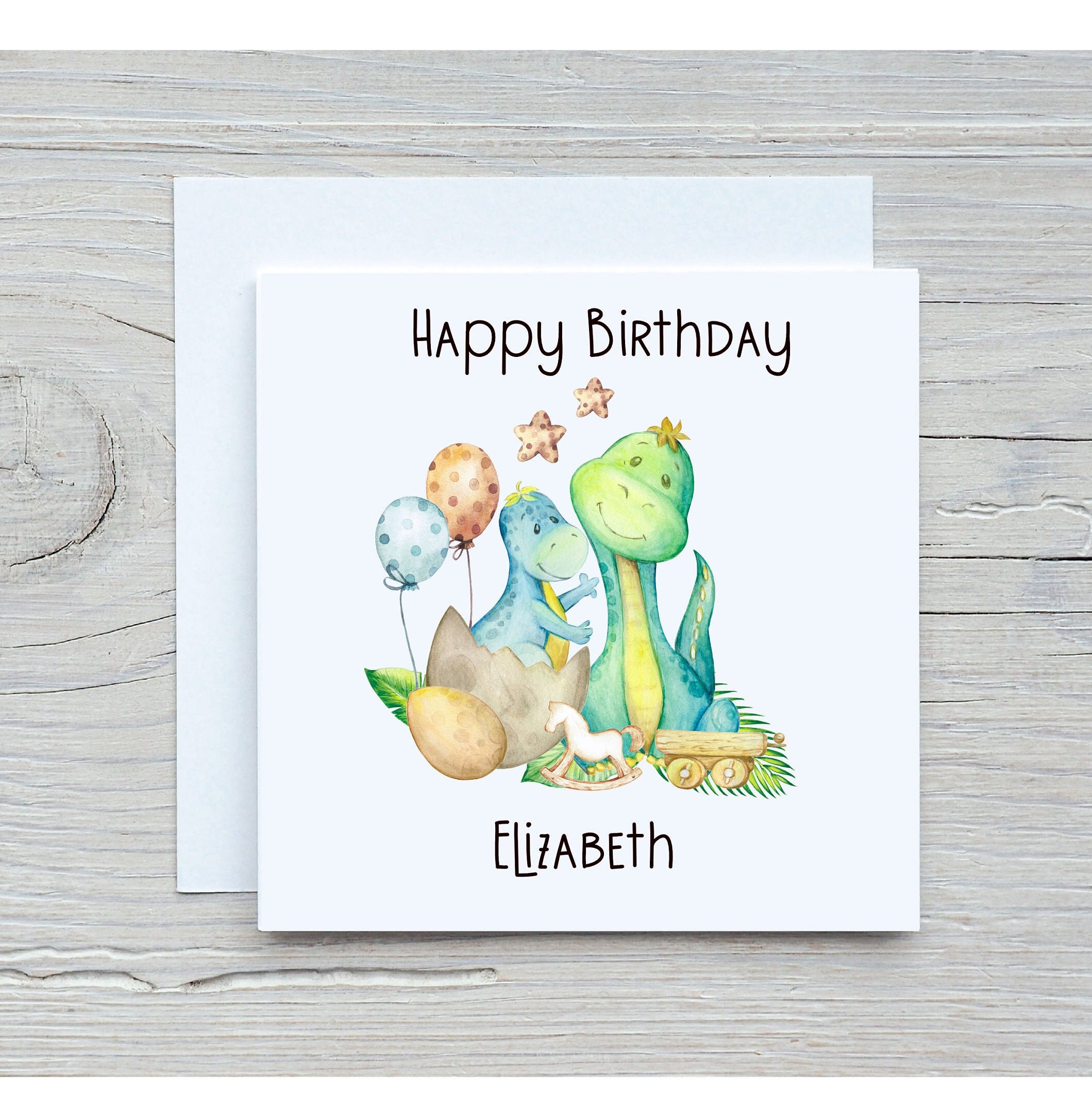Dinosaur Birthday Card Personalised Dino Birthday Card Kids - Etsy UK