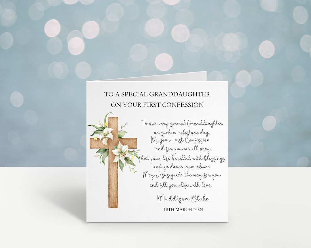 Personalised First Confession Card, 1st Confession Card for ...