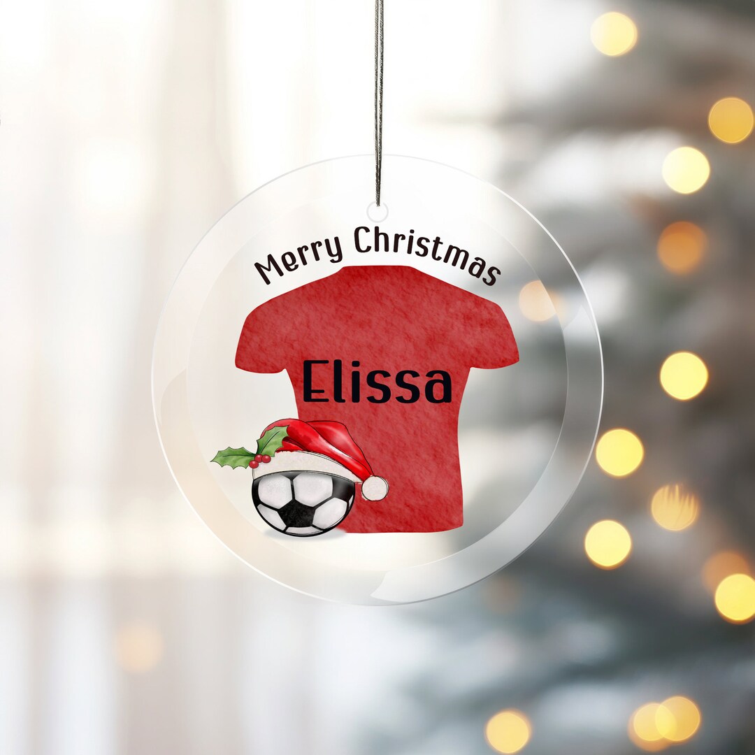 Football Bauble, Personalised Football Christmas Bauble for Kids ...