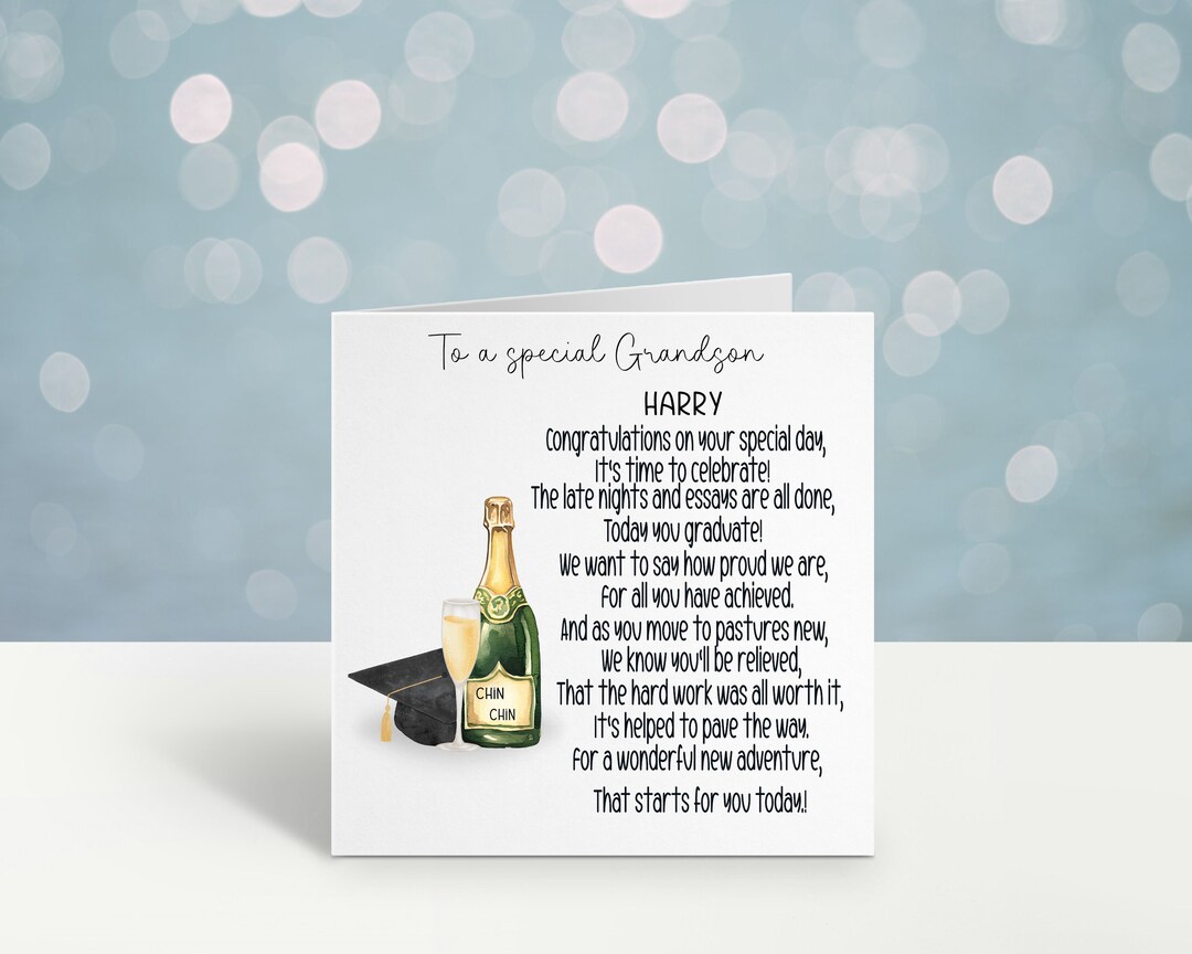 Grandson Graduation Card, Personalised Graduation Card for Her ...