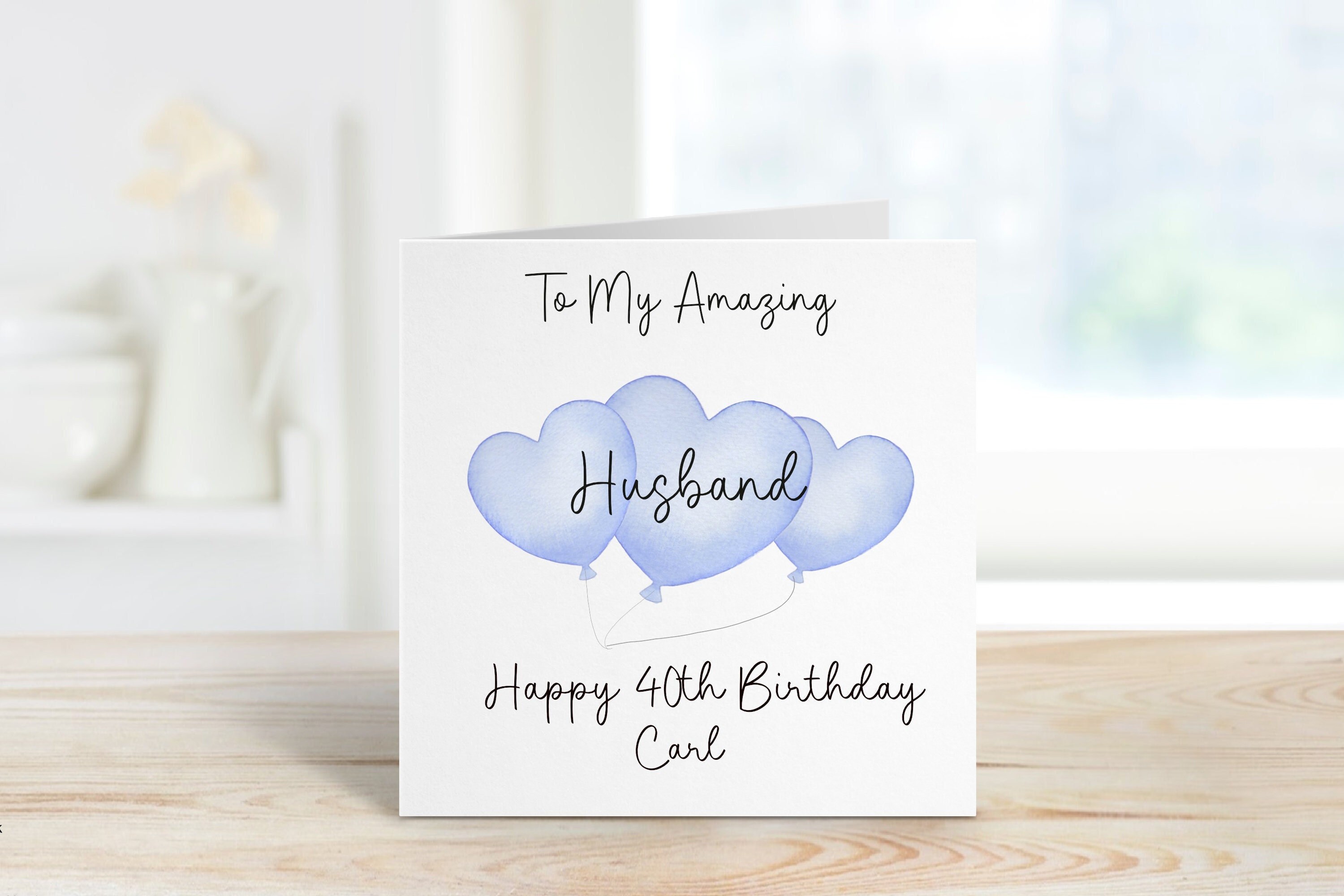 Husband Birthday Card, Personalised 40th Birthday Card For