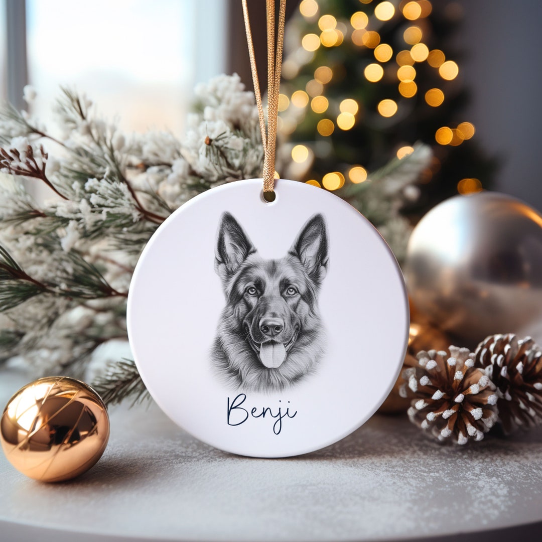 German Shepherd Dog Bauble, Personalised Pet Dog Christmas Tree ...