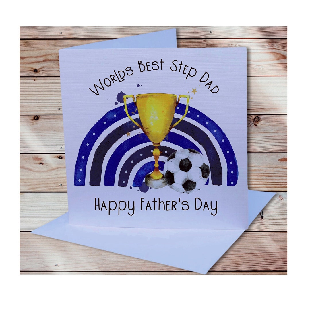 Step Dad Fathers Day Card Daddy Football Card Greeting Card - Etsy