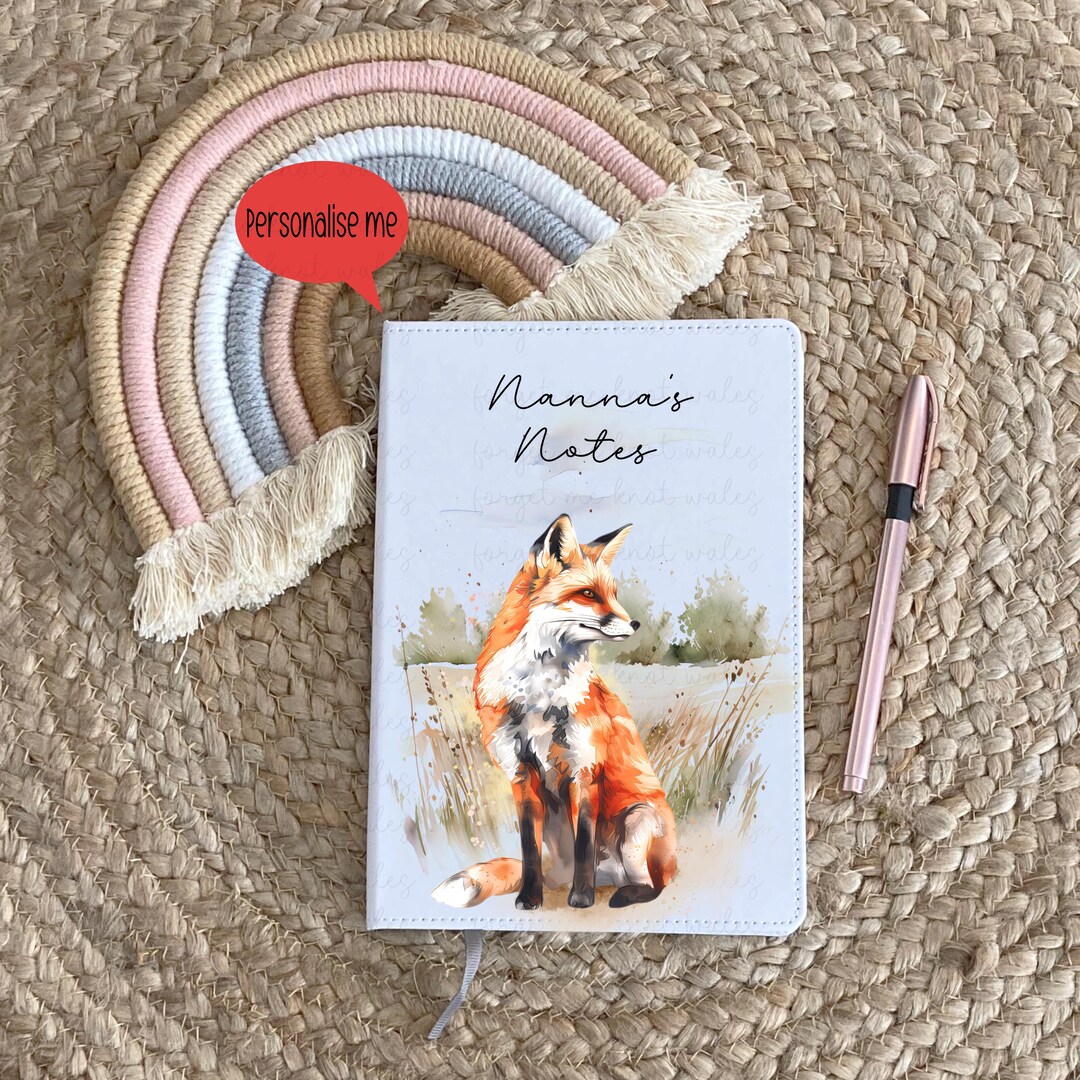 Fox Notebook,personalised Fox Notebook for Nannie, Friend Gift, Gift ...