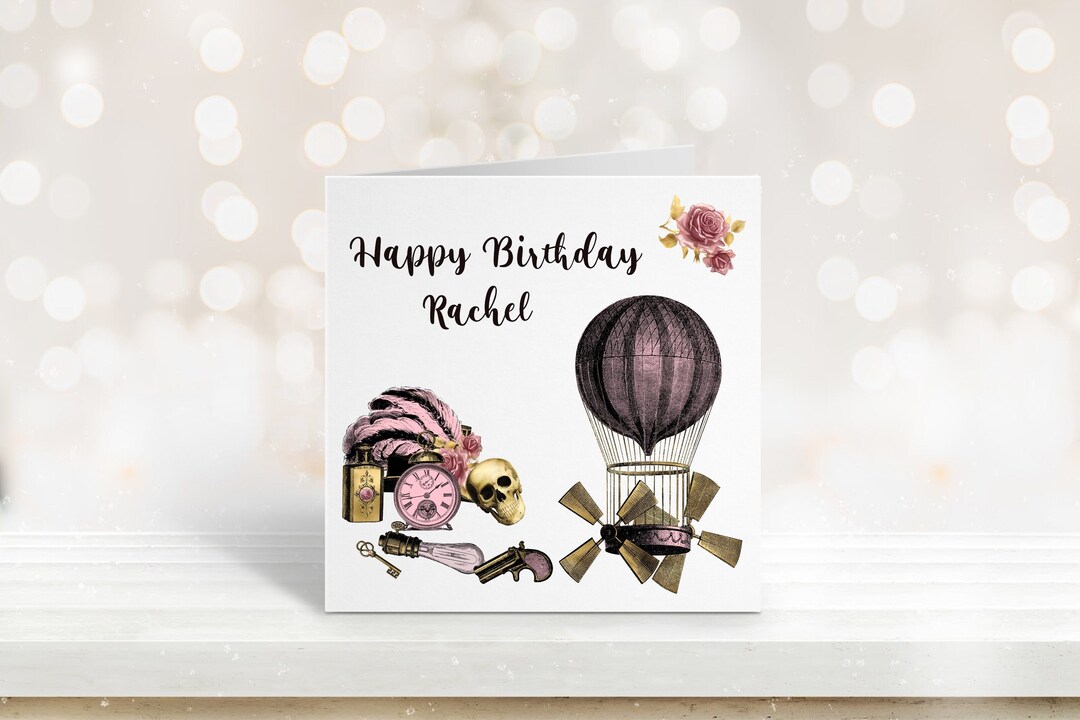Steam Punk Birthday Card, Birthday Card for Her, Friend Birthday Card ...