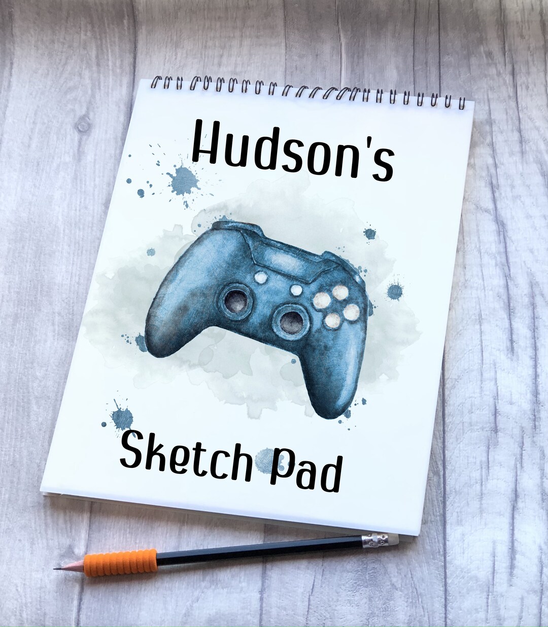 Gamer Design Sketch Pad, Personalised Gamer Sketch Pad, Granddaughter ...