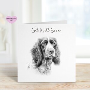 Get Well Soon Card, Dog Design Get Well Soon Card, Personalised Dog Get ...