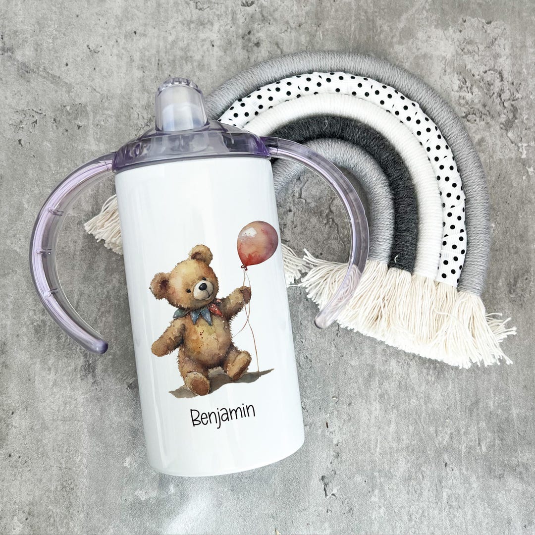 Personalised Teddy Bear Sippy Cup, Teddy Bear Gifts Kids Beaker, Sippy ...