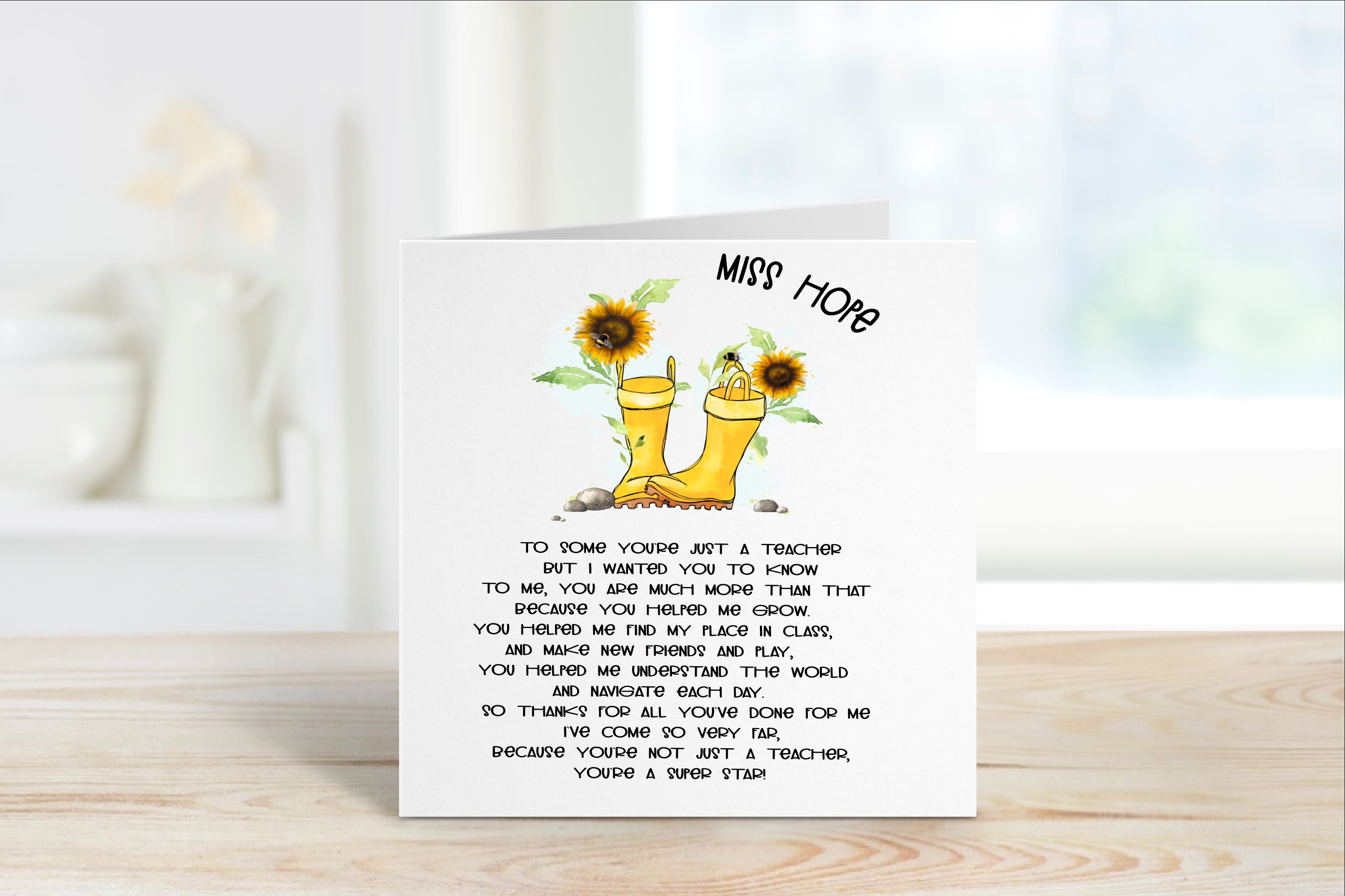 I Will Miss You Teacher Cards