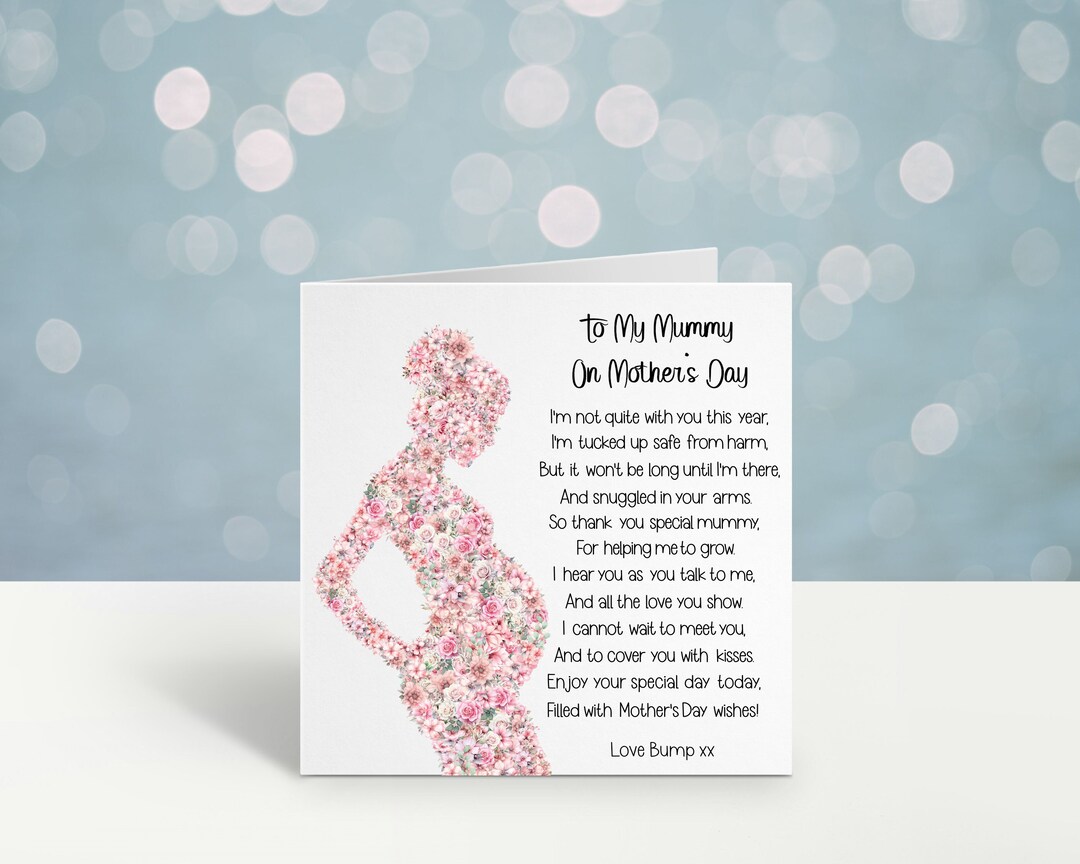 Personalised Mother's Day Card From the Bump, Mothers Day Card for Mum ...