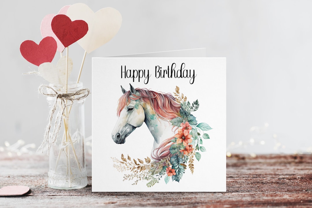 Horse Birthday Card, Personalised Horse Birthday Card, Birthday Card ...