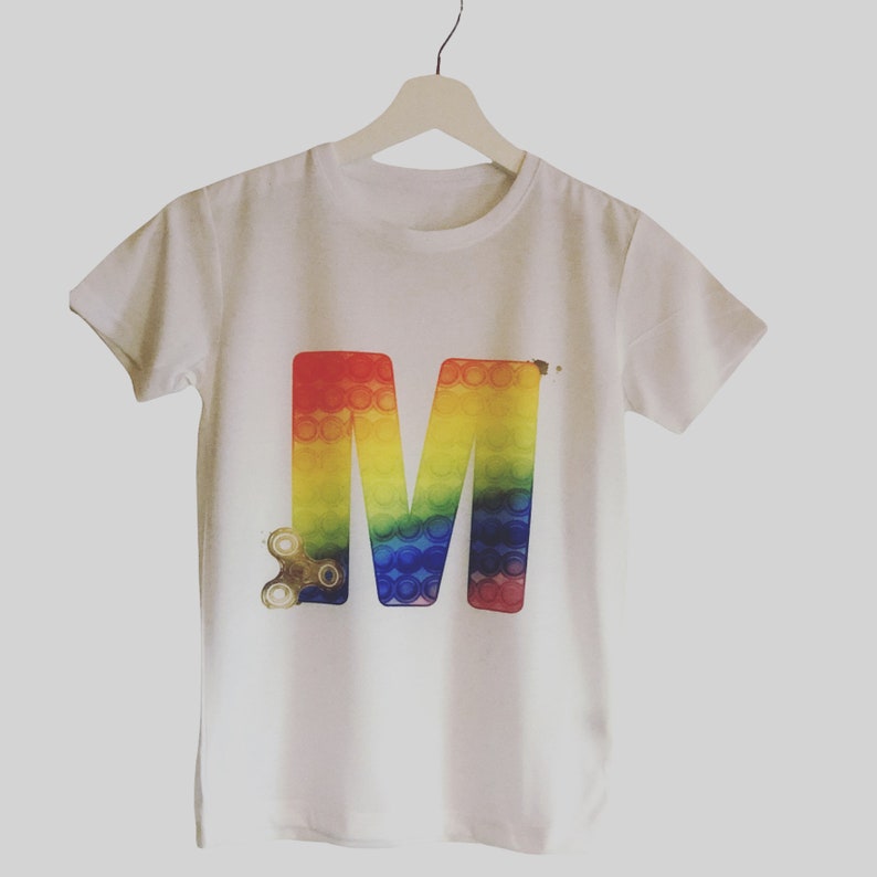 Pop It Fidget Initial Tshirt Personalised Pop It Tee Initial - Etsy UK