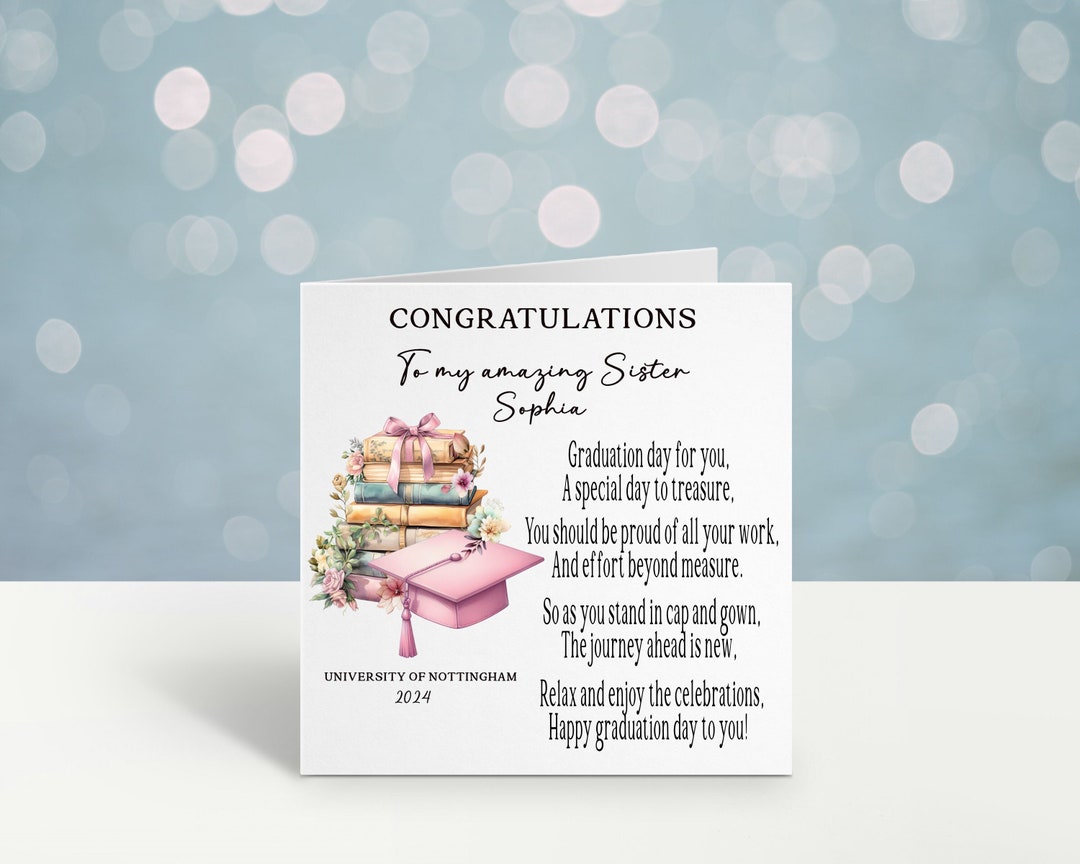 Sister Graduation Card, Personalised Graduation Card for Her ...