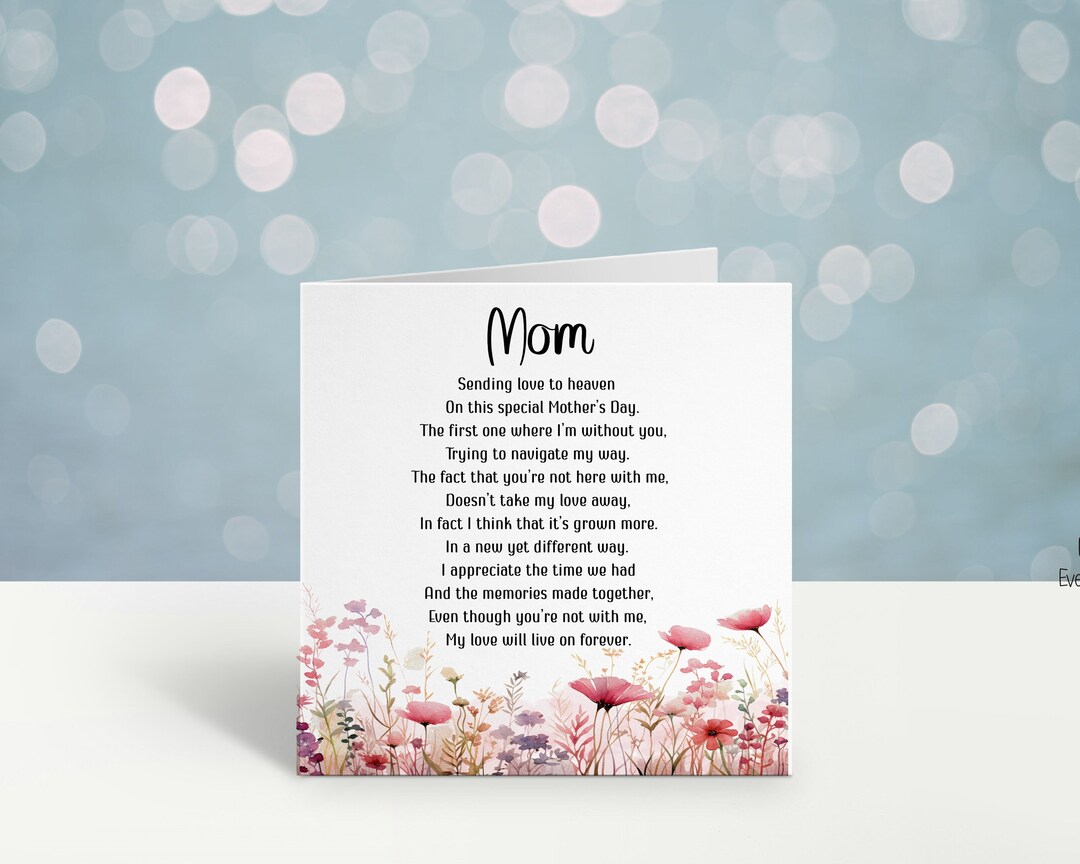 First Mother's Day Without You Card, Memorial Mothers Day Card, Mothers ...