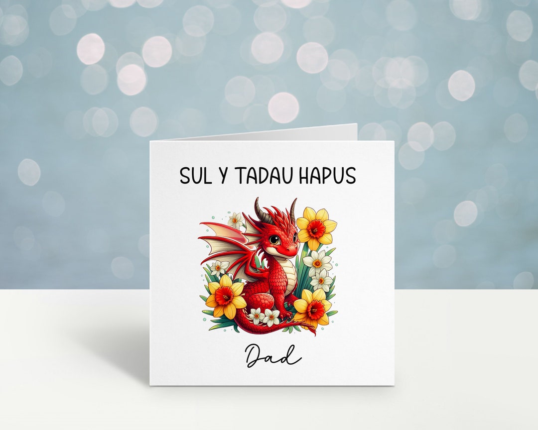 Welsh Fathers Day Card, Sul Y Tadau Hapus Card, Carden Cymraeg, Fathers ...