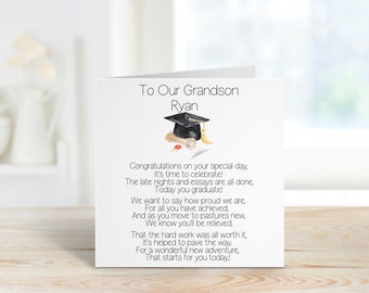 Personalised Granddaughter Graduation Card With Cap, Gown & Glass Name ...