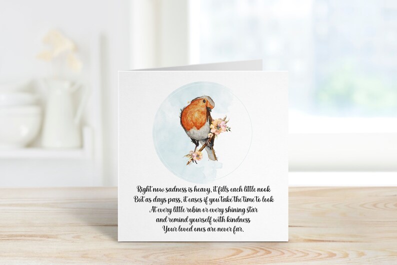 Sympathy Card Remembrance Card Lost Loved One Card Robin - Etsy