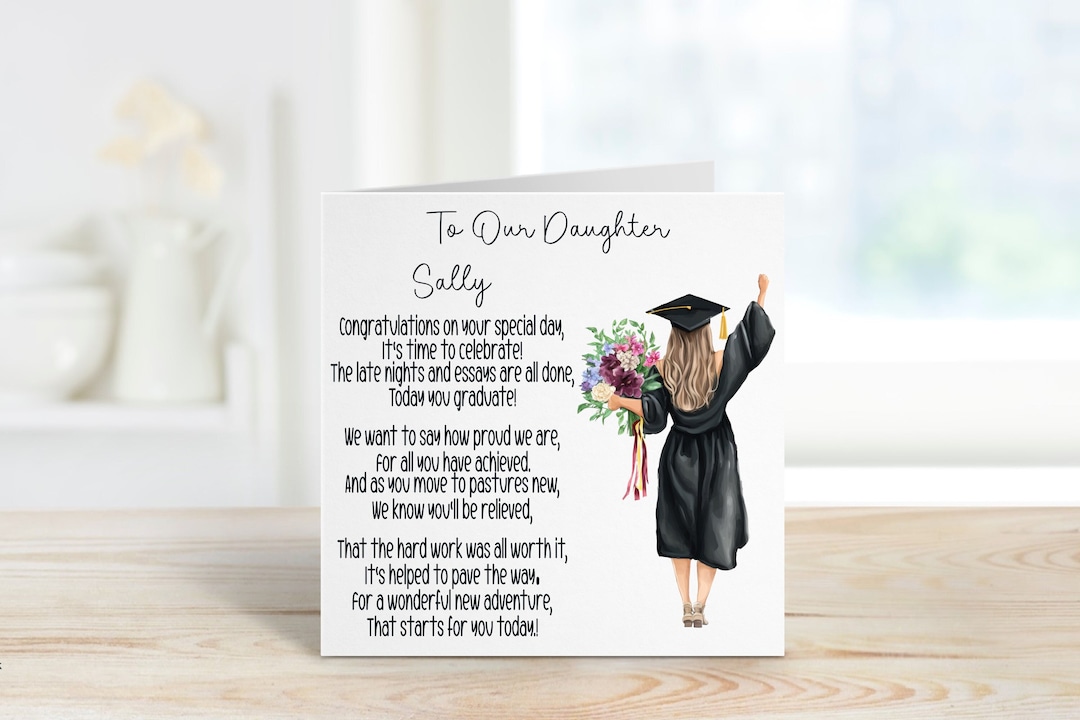 Daughter Graduation Card, Personalised Graduation Card for Her ...