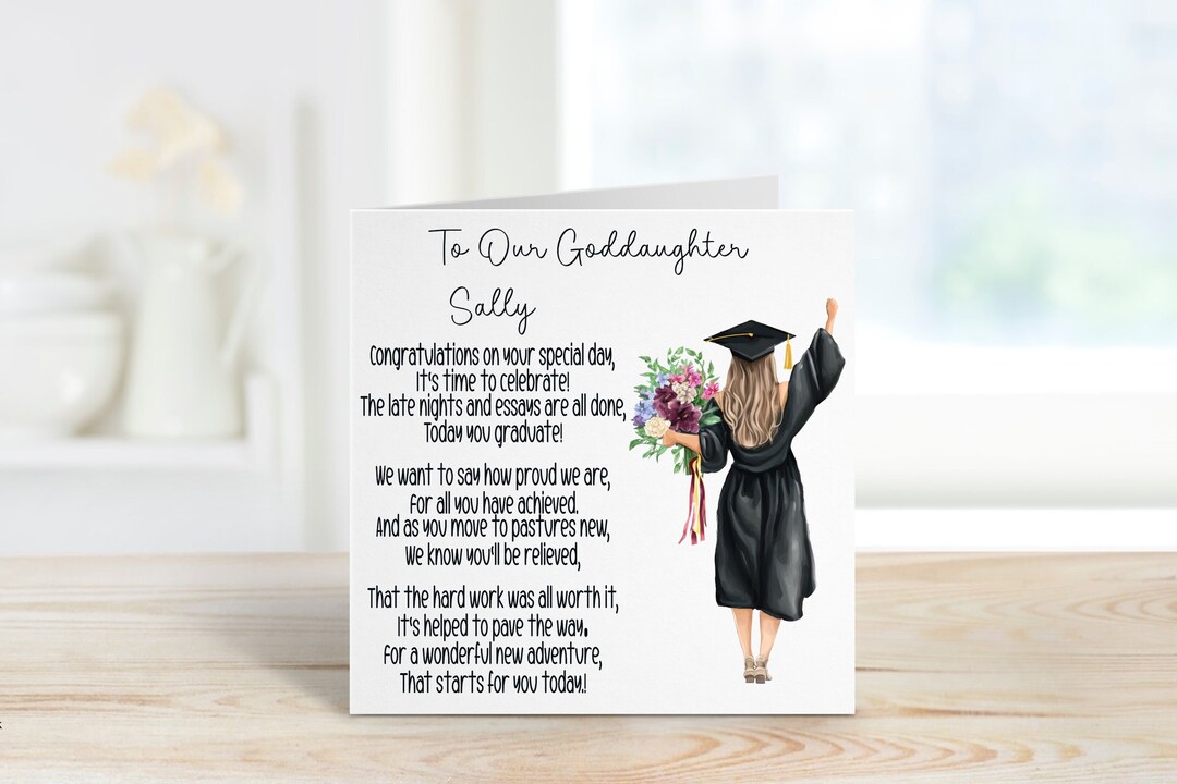Goddaughter Graduation Card, Personalised Graduation Card for Her ...