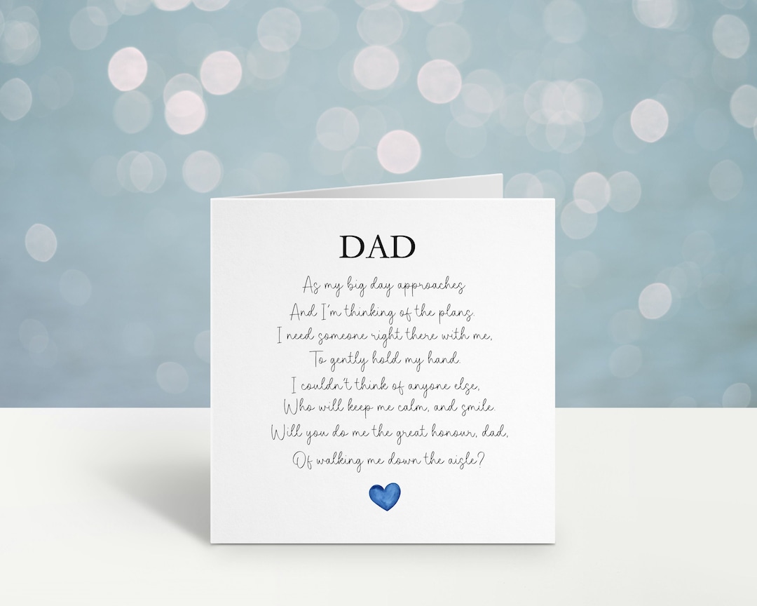 Personalized Father of the Bride Proposal Card: Aisle Walk Request ...