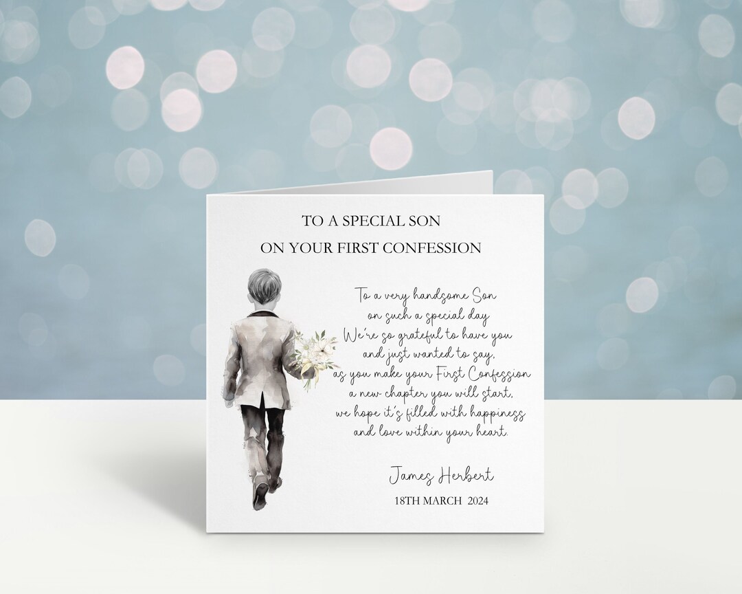 Personalised 1st Confession Card, 1st Confession Card for Son ...
