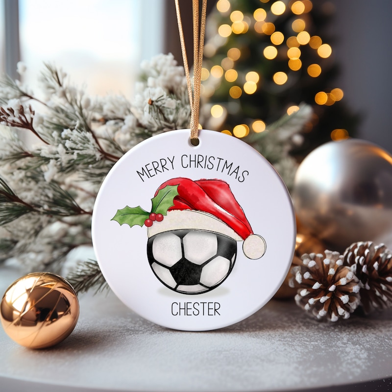 Football Christmas Tree Decoration - Etsy UK