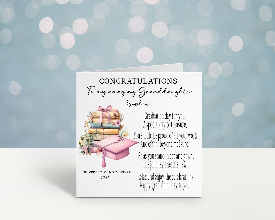 Granddaughter Graduation Card, Personalised Graduation Card for Her ...