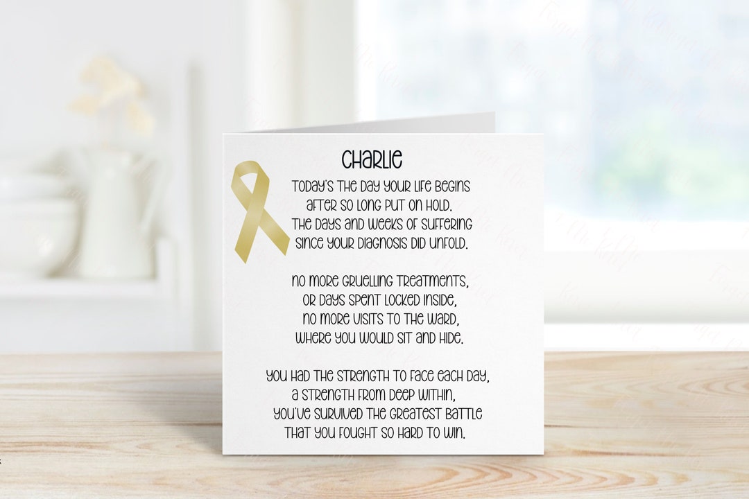 Child Cancer Survivor Card, Beaten Cancer Card, Survivor Card, Card for ...